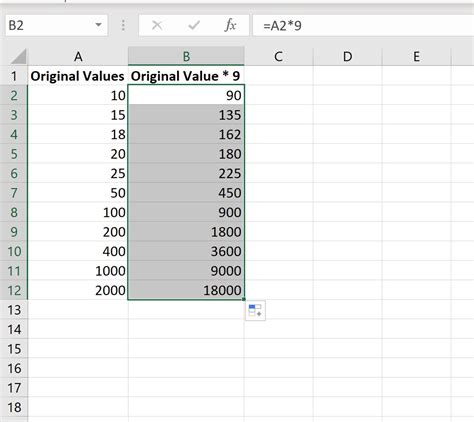 excel how to multiply column by a constant