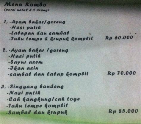 Menu At M3 Cafe And Resto Depok Jl Margonda No463