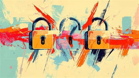 Virtual Transparency Cybersecurity Colorful Abstract Art With Locks Representing Security And