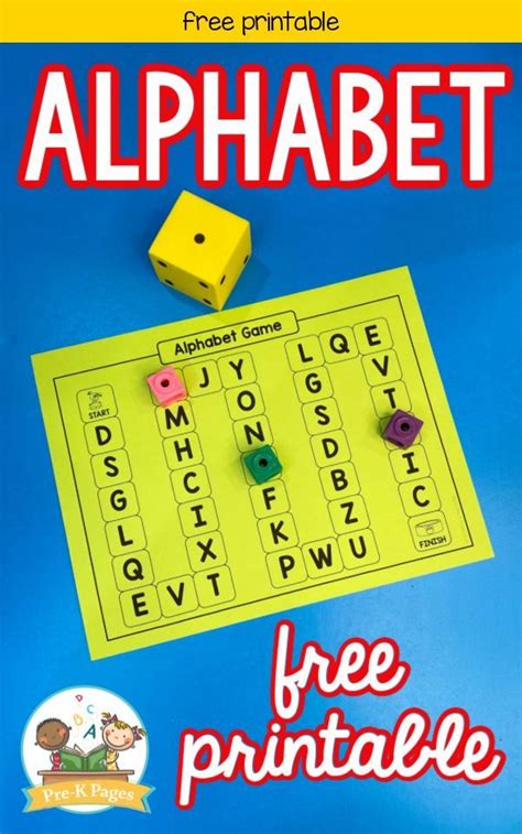 Alphabet Letter Board Game Printable Pre K Pages Pre K Alphabet
