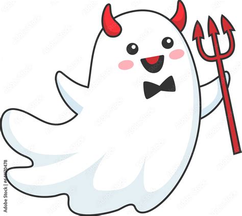 Cartoon Halloween Kawaii Ghost Devil Horror Holiday Funny Cute Boo