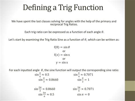 Ppt Graphing Primary And Reciprocal Trig Functions Powerpoint
