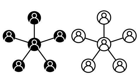 Outline Silhouette Social Network Icon Set Isolated On White Background 16413652 Vector Art At