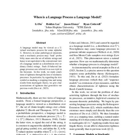 When Is A Language Process A Language Model Acl Anthology