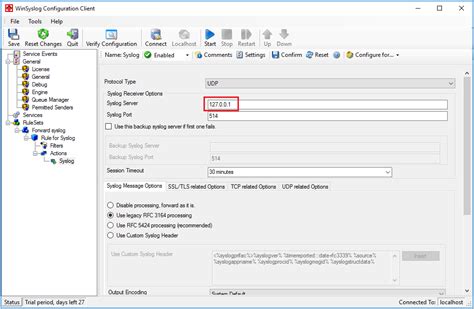How To Setup A Forward Via Syslog Action Winsyslog
