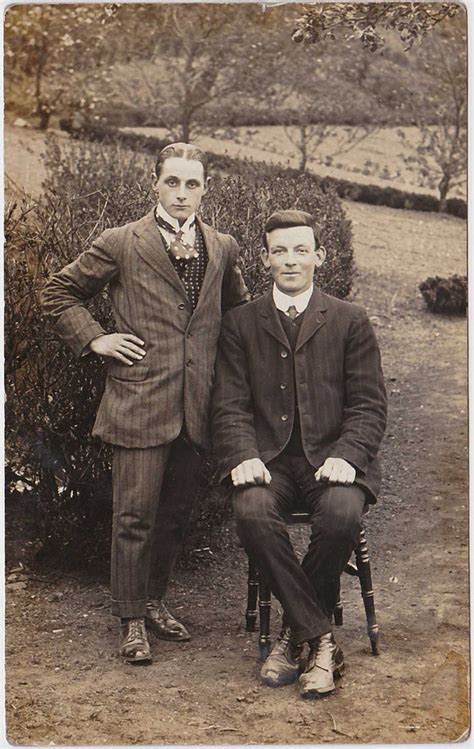Two Dandies Pose Outdoors Homobilia