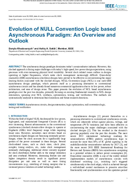 Pdf Evolution Of Null Convention Logic Based Asynchronous Paradigm