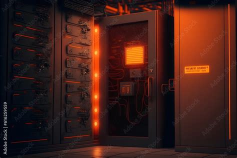 Orange Server Room Realistic Highly Detailed Rendered Octane Maxon
