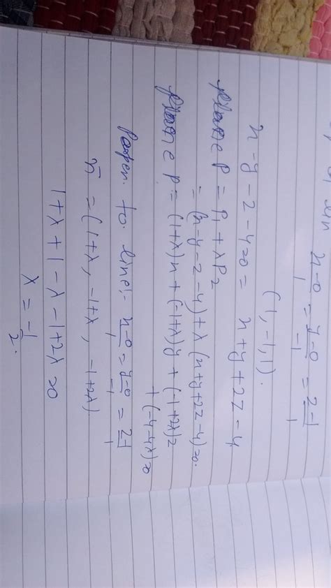 W Let The Equation Of The Plane Containing Line X Y Z X Y Z And