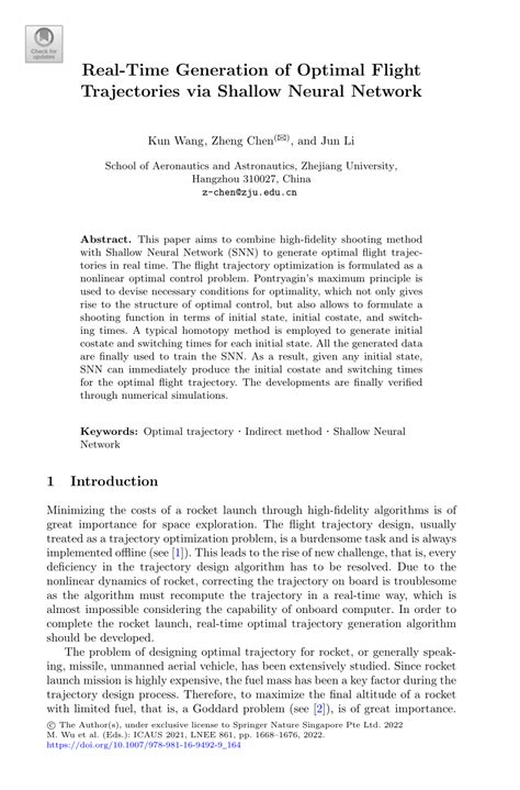 Pdf Real Time Generation Of Optimal Flight Trajectories Via Shallow
