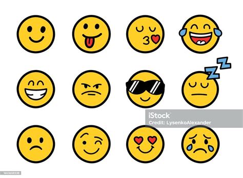 이모티콘은 손으로 그린 스타일의 아이콘을 얼굴로 표시합니다 고립된 배경에 있는 Doddle 이모티콘 벡터 그림 행복하고 슬픈 얼굴 사인 사업 개념 아이콘에 대한 스톡 벡터