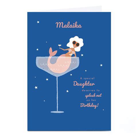Buy Personalised Birthday Card Mermaid Birthday Glass For Gbp 299