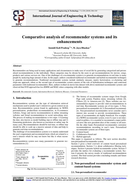 pdf comparative analysis of recommender systems and its enhancements