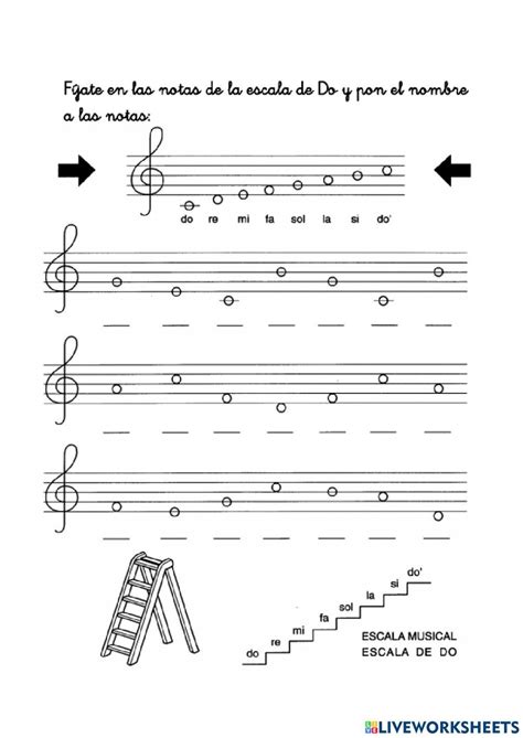 Escribe El Nombre De Estas Notas Worksheet Fichas De Música Notas