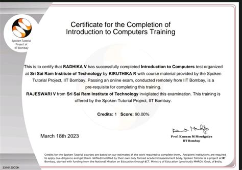 Radhika V On Linkedin Successfully Completed The Test On Introduction To Computers 😊
