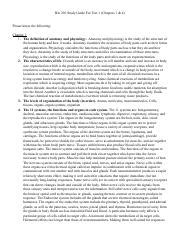 Comprehensive Bio Study Guide For Exam Course Hero