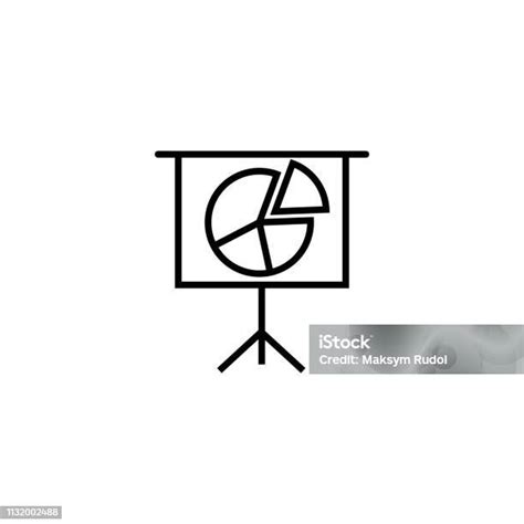 차트 프리 젠 테이 션 아이콘 정보 그래픽 웹 사이트 및 인쇄 미디어 및 인터페이스에 적합 합니다 라인 아이콘 흰색 배경에 고립