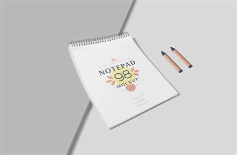 Premium Psd Spiral Rectangular Shaped Notepad Mockup