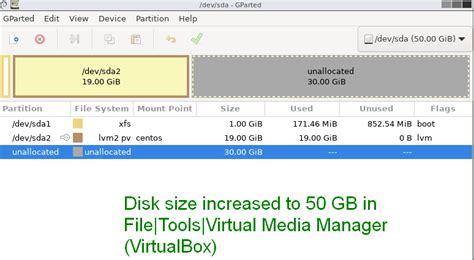 Centos7 Centos 7 Extend Partition With Unallocated Space Server Fault