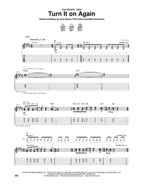 Turn It On Again By Genesis Guitar Tab Guitar Instructor