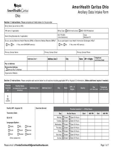 Fillable Online Claims And Billing Amerihealth Caritas Ohio Fax Email Print Pdffiller