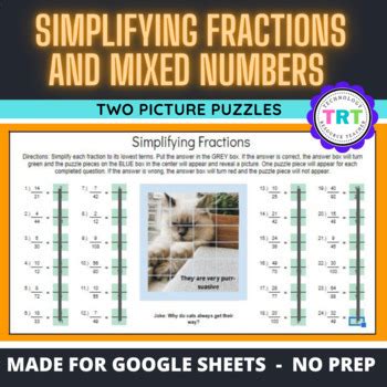 Simplifying Fractions Digital Puzzles By The Technology Resource Teacher