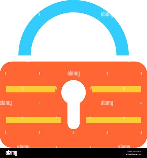 Flat Padlock Icon Lock Sign Password Button Quick And Easy Recolorable