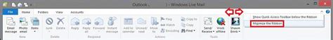 Windows Live Mail Ribbon Toolbar Hide Or Show Tutorials