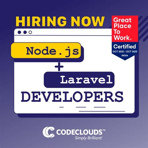Codeclouds On Linkedin Nodejs Developer Job In Kolkata Codeclouds