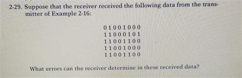Solved 2 29 Suppose That The Receiver Received The