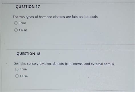 Solved The Two Types Of Hormone Classes Are Fats And