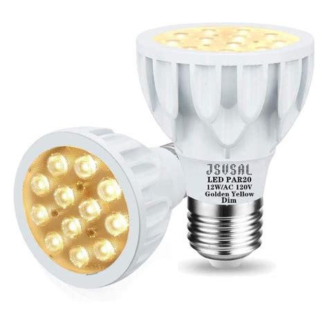 2 Pack Par20 Led Bulb 100w Replacementambergolden Yellow Dimmable
