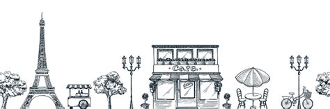 파리 거리 완벽 한 배경 카페 우산이 있는 테이블 나무 에펠 탑의 벡터 스케치 그림 0명에 대한 스톡 벡터 아트 및 기타 이미지 0명 거리 건물 외관 Istock