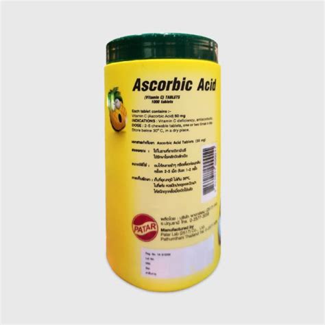 Patar Ascorbic Acid Pineapple Vitamin C 1000 Tablets