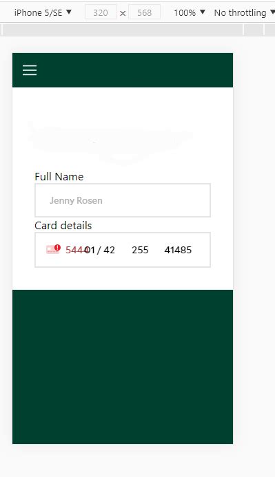 Cardelement Expiry Details Overlaps On Smaller Screen · Issue 187 · Stripereact Stripe Js · Github