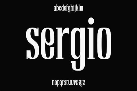 우아한 소문자 압축 세리프 글꼴 벡터 헤드라인 로고 타입 및 창의적인 디자인에 적합합니다 컴퓨터 글자에 대한 스톡 벡터 아트 및