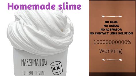 Homemade White Slime No Glue No Activator No Borax No Contact Lens