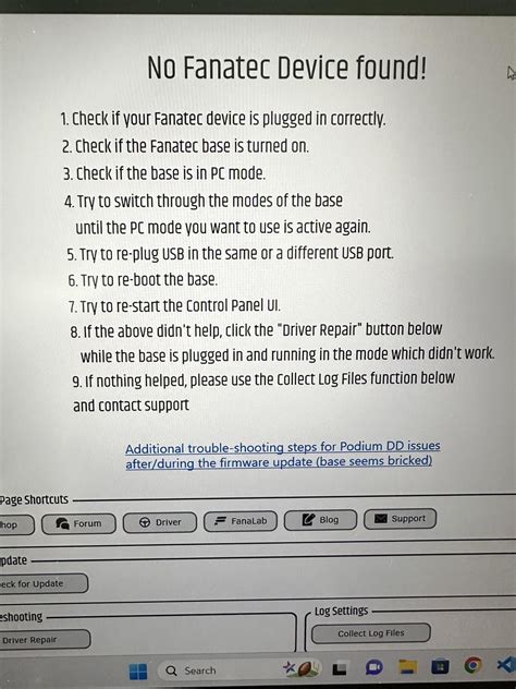 My Fanatec Control Panel Does Not Detect Any Devices Rfanatec