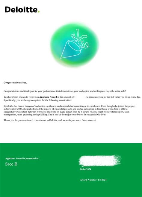Sreelekha Bukittlu On Linkedin Deloitte Awardsandrecognition Teamwork