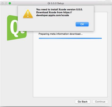 Macos Attempt To Install Qt On OS X Gives You Need To Install XCode