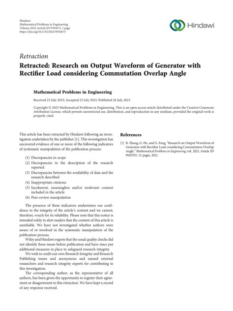 Pdf Retracted Research On Output Waveform Of Generator With Rectifier Load Considering