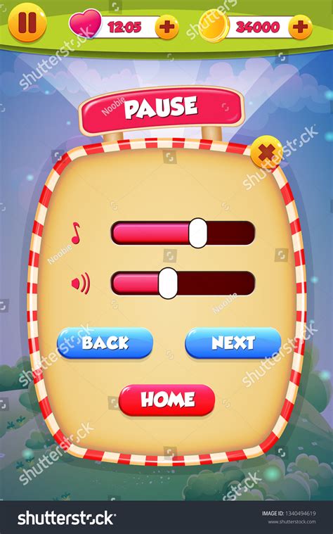 Game Ui Complete Menu Graphical User Stock Vector Royalty Free