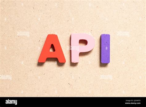 Color Alphabet Letter In Word Api Abbreviation Of Application Programming Interface Or Active