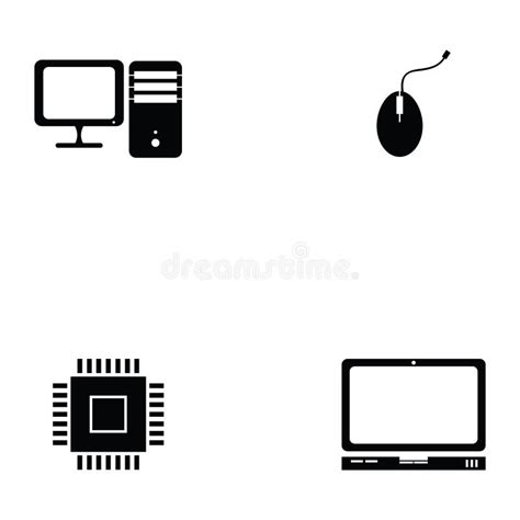 Computer Hardware Icon Set Stock Vector Illustration Of Symbol 107347125