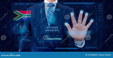 Finger Print Biometric Scanning Identification System Businessman Scan
