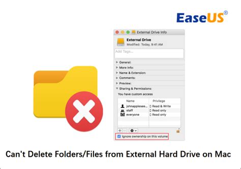 Fix Cant Delete Folders Files From External Hard Drive On Mac