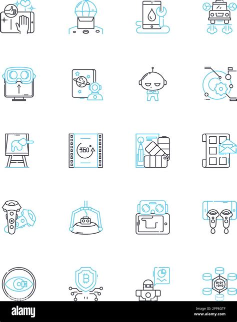 Video Editing Linear Icons Set Cutting Splicing Transitions