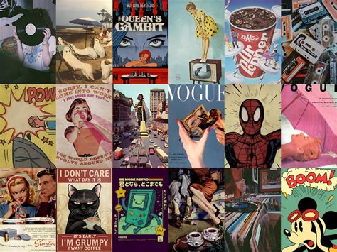 150 Vintage Retro Wall Collage Kit Retro Wall Collage Kit Retro
