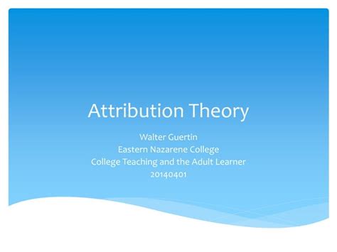 Attribution Theory Wg Ppt