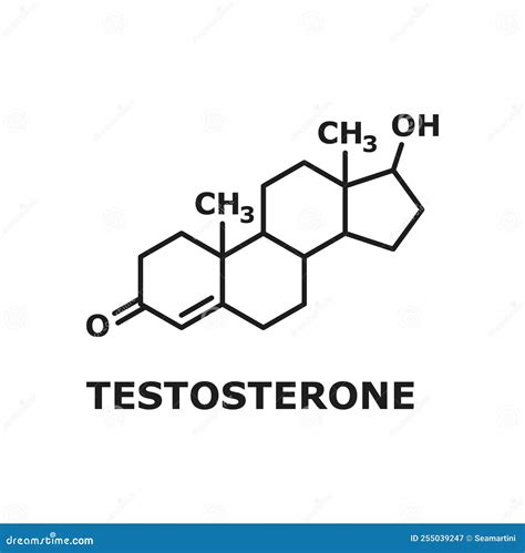 Hormone Testosterone Molecular Structural Formula Stock Vector